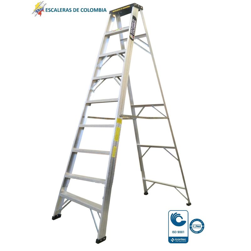 Escalera Certificada Tipo Tijera En Aluminio 9 pasos / 2.70 Metros 136 ...