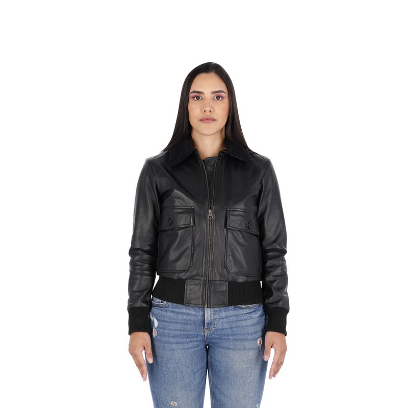 Chaqueta en cuero Negro Shayla_. LA CHAQUETERIA | falabella.com