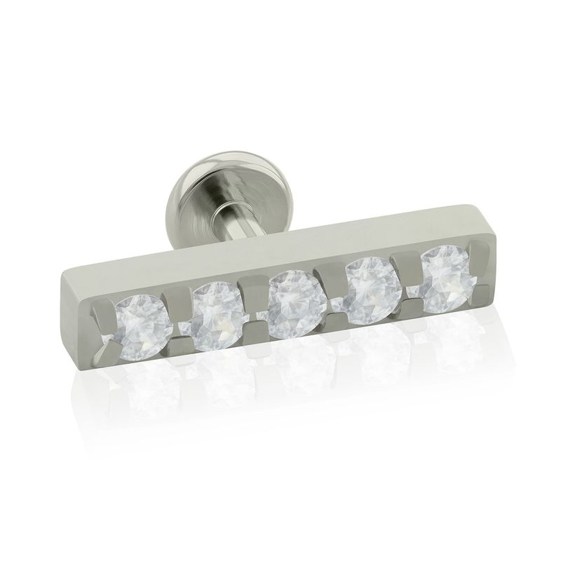 Titanio Arete piercing 5 Multi-Gem Rectangular Cristal Zirconia Cúbica para Lóbulo AGHA JEWELRY ...