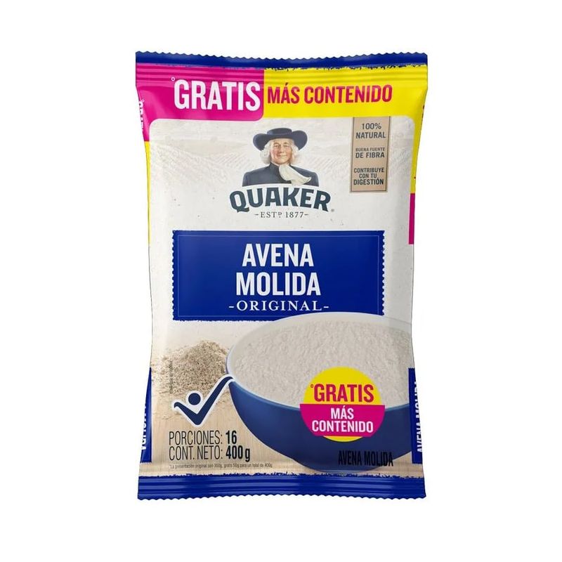 Avena Quaker Molida Bolsa x 400g QUAKER | falabella.com