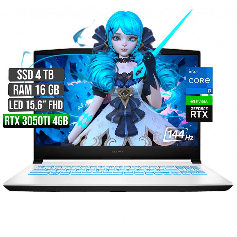Portátil MSI Intel Core i7 RTX 3050Ti 16GB RAM 4TB SSD 144Hz MSI ...