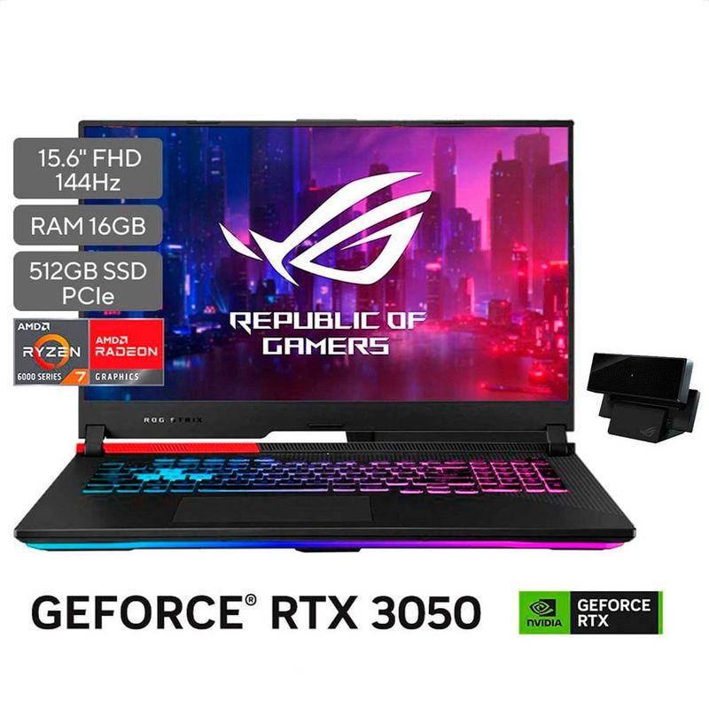 Portátil Asus ROG G513RC-HN177 Ryzen 7 6800HS Ram 16GB Ssd 512 GB 15.6 ...