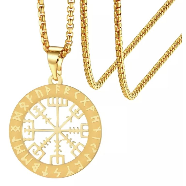 Collar de Brújula Vikinga con Colgante Vegvisir_. GENERICO | falabella.com