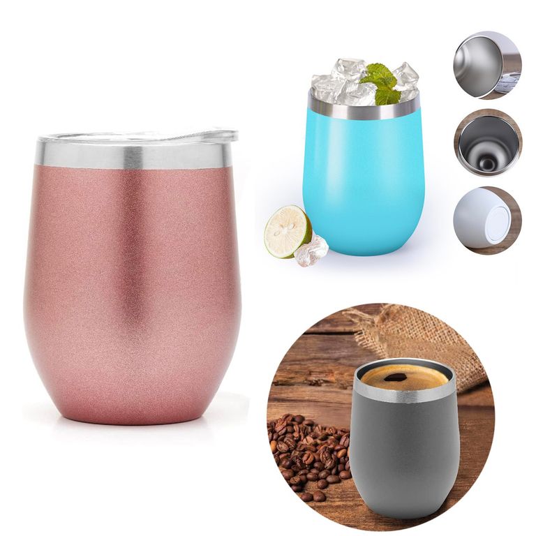 Termo Vaso Termico Acero Mug Mate Vino Te Café 354 ml Rosa MULTIPLACE ...