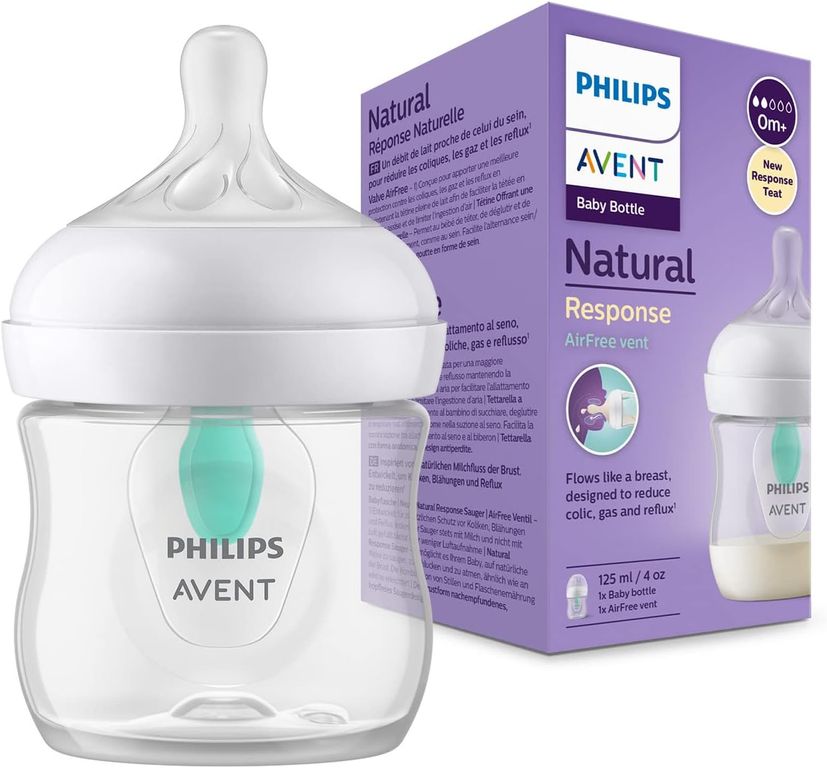 Tetero Avent Natural Response 4 Oz Con Válvula Airfree AVENT ...