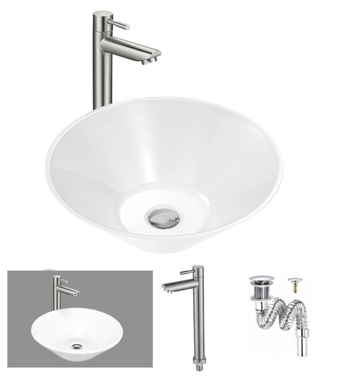 Kit Lavamanos Stagno Grifería Agua Fría Acero -desagüe GENERICO ...