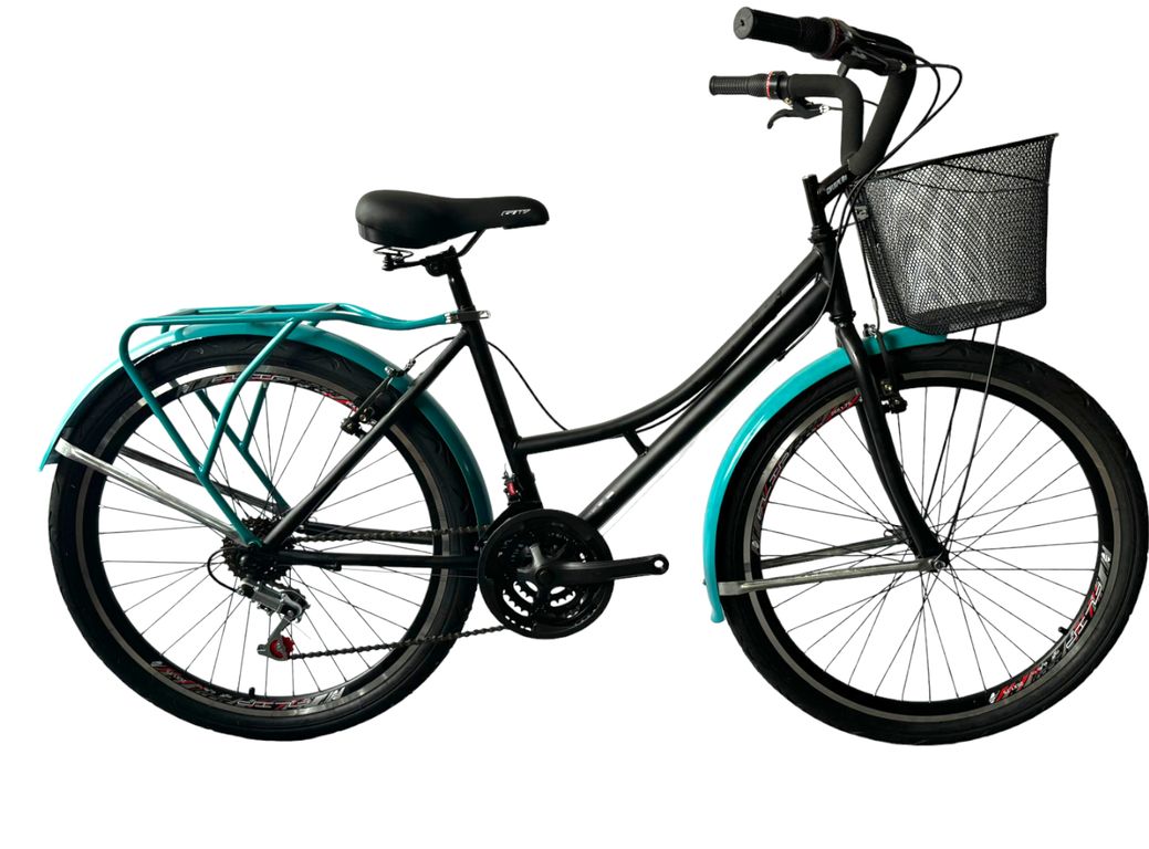 Bicicleta playera rin 26 parrilla y canasta 18 cambios NEGRO ATILA ...