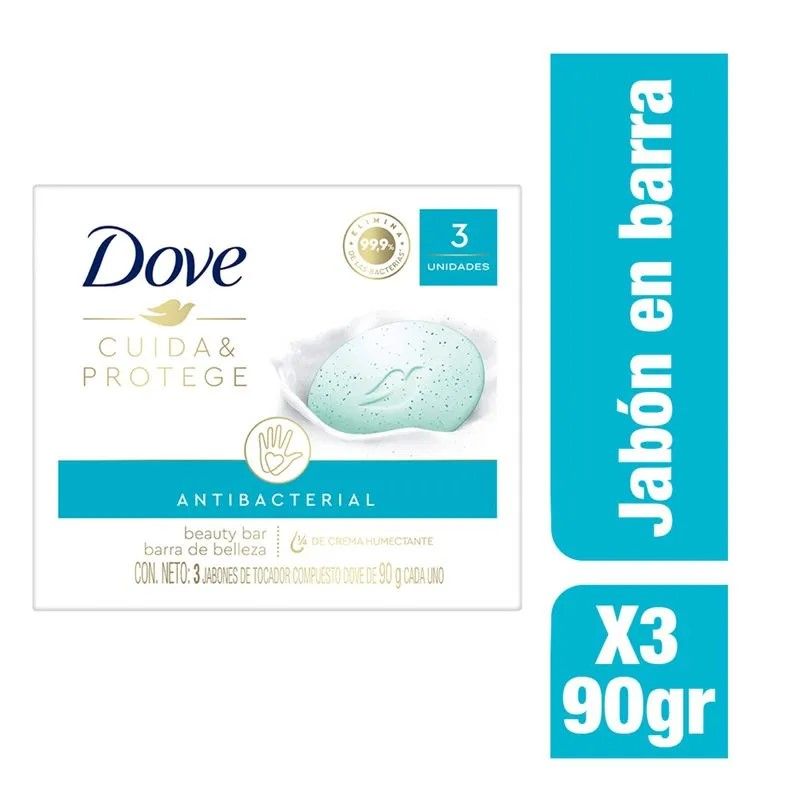 Jabon Dove Cuida Protege 3 Barras 90 Gramos DOVE | falabella.com