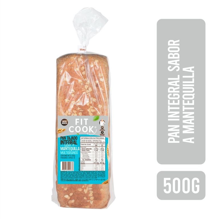 Pan Fitcook Multigranos Integral Mantequilla X 500G GENERICO ...