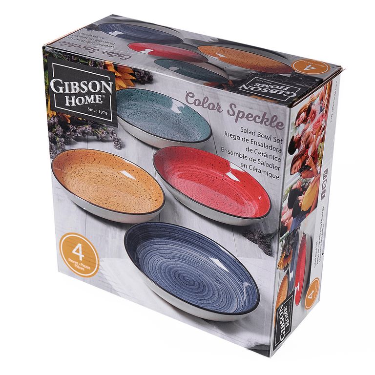 SET X 4PZ PLATOS COLOR SPECKLE 21CM GIBSON | falabella.com