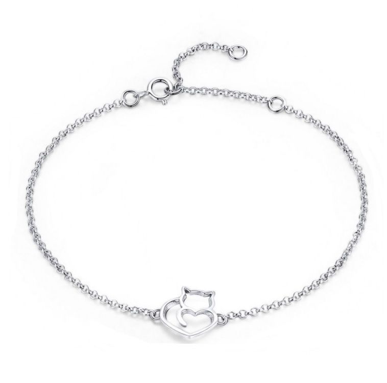 Pulsera Manilla Para Mujer Gato Fabricada En Plata 925 ALHAJAS ...