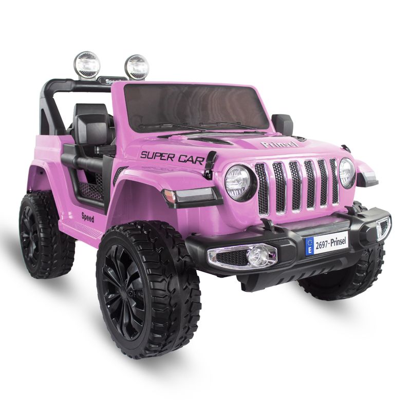 Camioneta Carro Eléctrico Montable Wrangler Rosado 12V PRINSEL ...