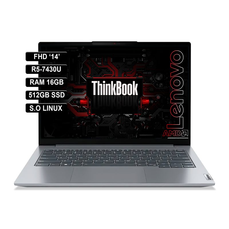 PORTATIL Lenovo ThinkBook 14 FHD AMD R5-7430U RAM 16GB 512GB SSD Grey ...