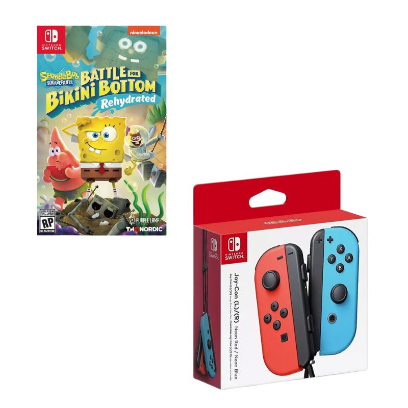 Control Nintendo Switch Joy-con Neon Con Juego Spongebob Squarepants ...