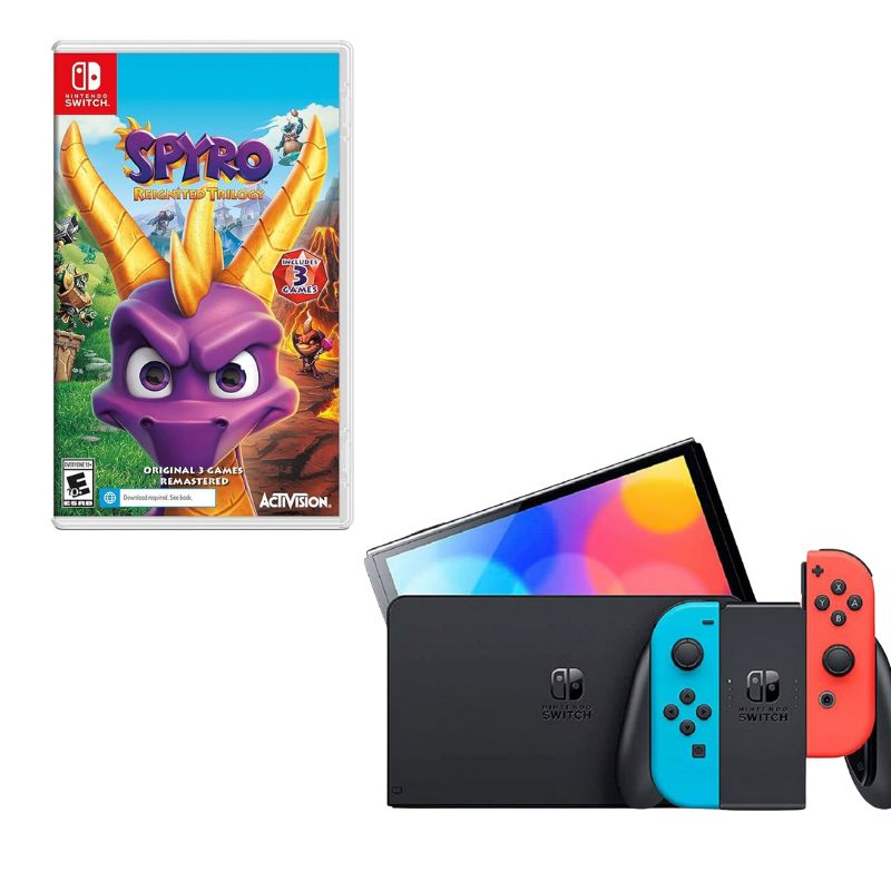 Nintendo Switch Oled Neon Con Juego Spyro Trilogy NINTENDO SWITCH ...