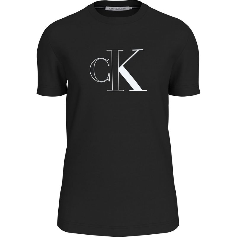 Camiseta negra con monograma delineado Calvin Klein CALVIN KLEIN | falabella.com