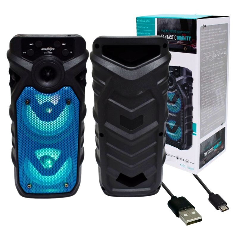 Parlante BT Led 3x2 Pulgadas Azul GTS-1560 5W GENERICO | falabella.com