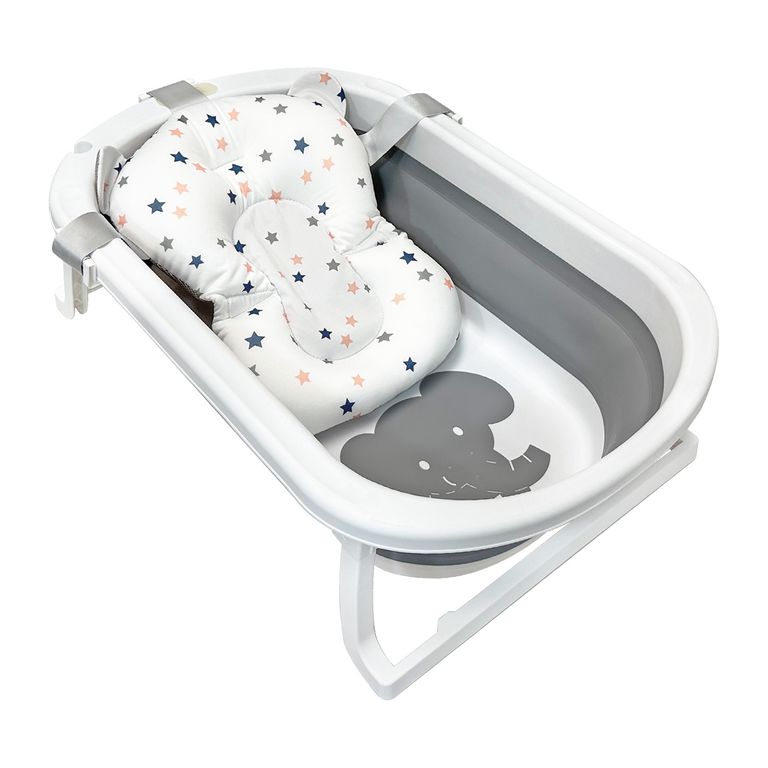 Bañera Bebé Premium baby Cojín y Termómetro Pol Gris PREMIUM BABY ...