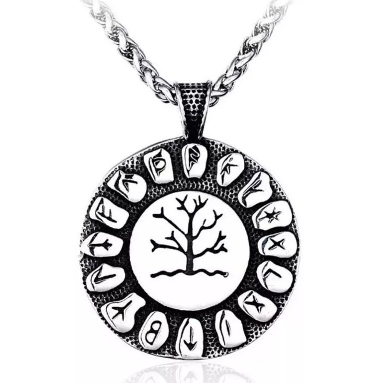 Collar Runa Árbol De La Vida Vikingo Color Plata Para Hombre GENERICO ...
