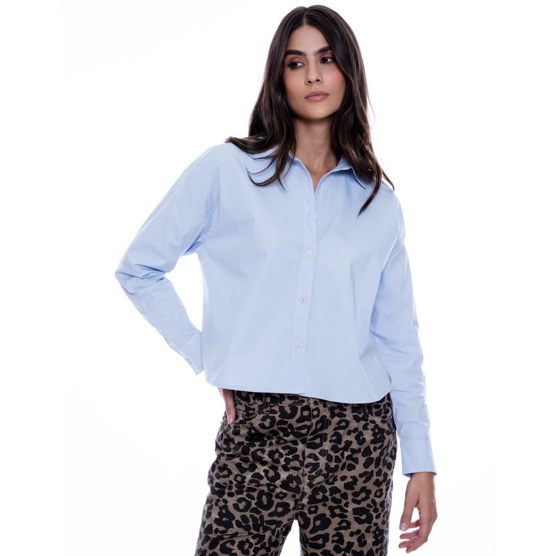 Camisa Corta Manga Larga Unicolor COLOR BLUE | falabella.com