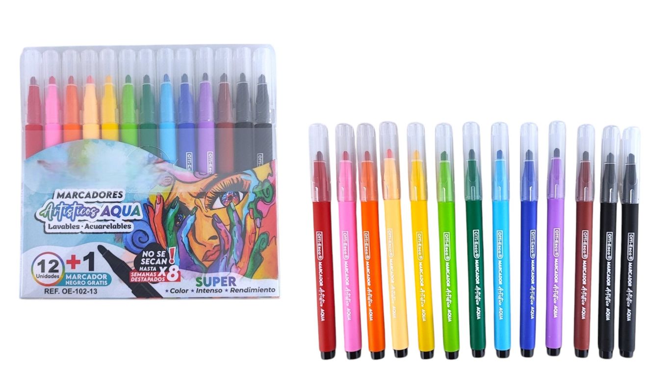 Marcador Offi Esco Acuarelable Artístico X 12 Colores. OFFI ESCO ...