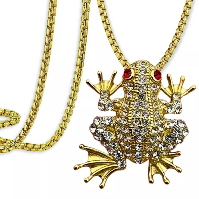 Collar con Colgante de Rana Ostentosa en Acero Inoxidable GENERICO ...