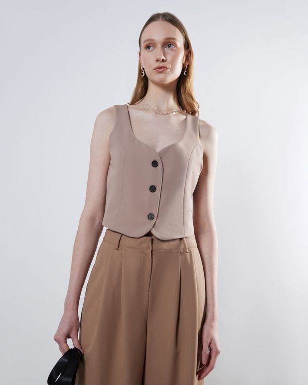 Chaleco Escote De Corazón Para Mujer Camel Seven Seven SEVEN SEVEN ...