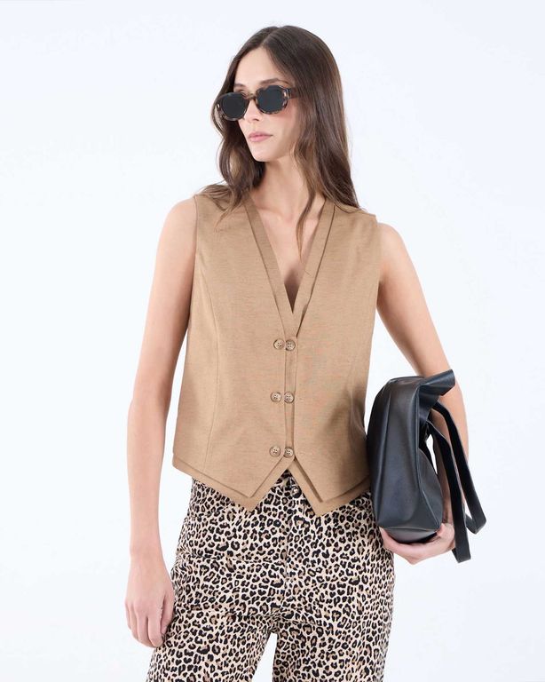 Chaleco Para Mujer Color Camel Marca Seven Seven #28250119 SEVEN SEVEN ...