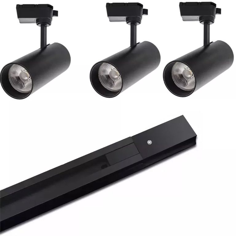 Lamparas De Techo Con Riel De 1m Color Negro x 3 ONE PIXEL | falabella.com