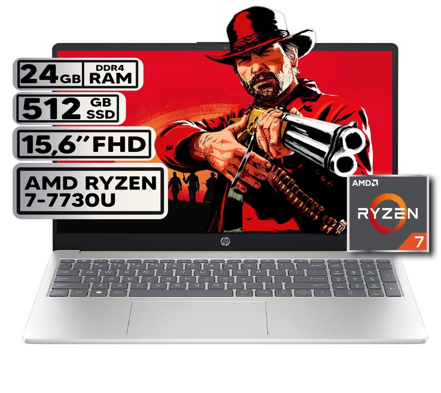 PORTATIL HP AMD RYZEN 7 7730U 24GB RAM 512GB SSD PANTALLA 15,6" FHD HP ...