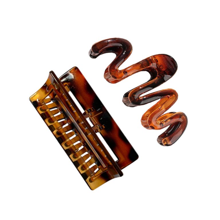 Pinza X 2unid Carey Sintetico Gancho Caiman Gancheta Cabello GENERICO ...