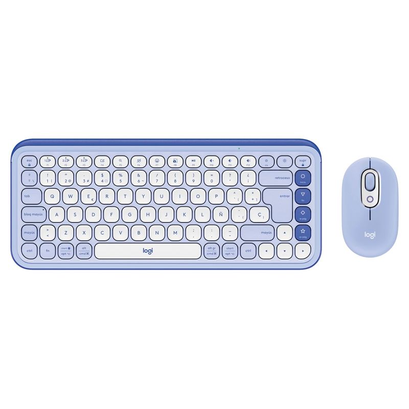 Combo Teclado y Mouse Logitech Pop Icon Lila y Blanco LOGITECH ...