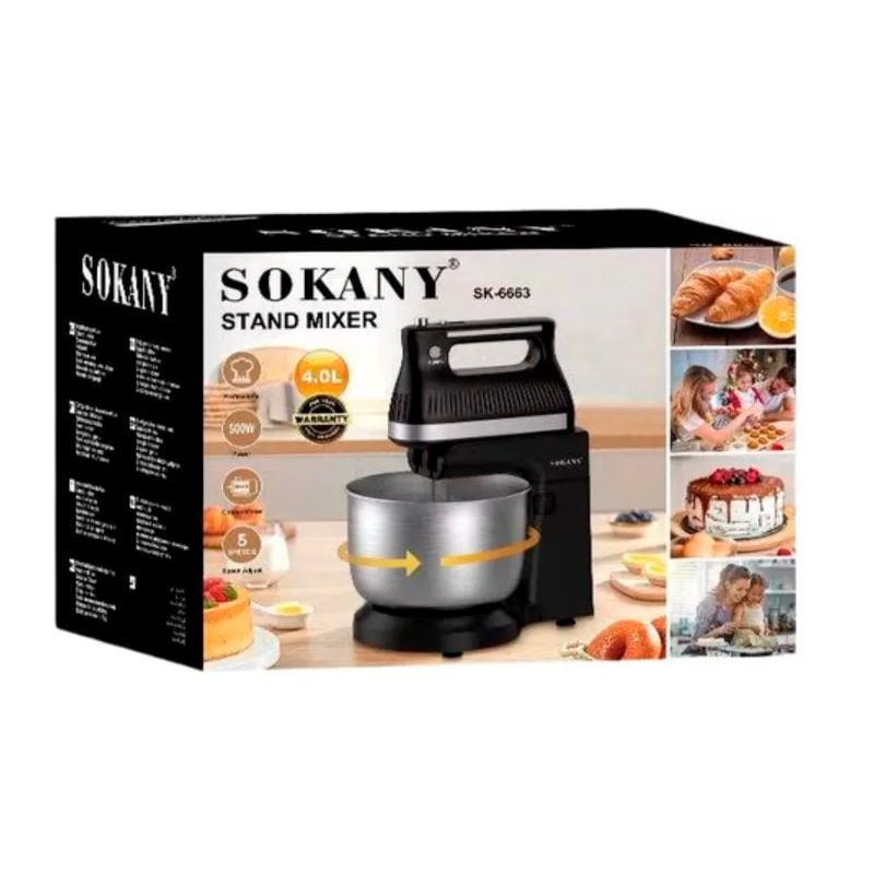 Batidora Electrica De Pedestal Tazón Sokany 4l 5 Velocidades GENERICO | falabella.com