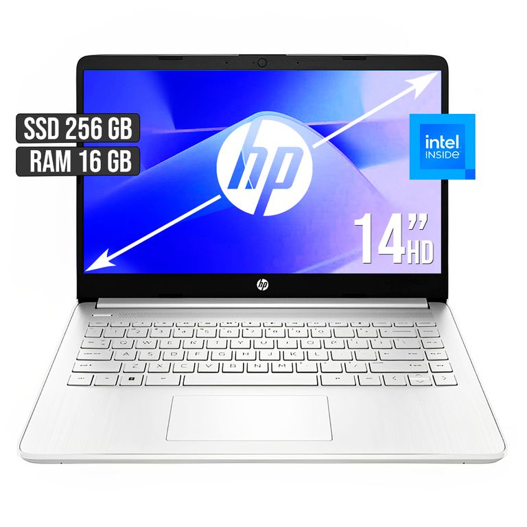 PORTATIL HP INTEL DUAL CORE SSD 256GB RAM 16GB LED 14 HD HP | falabella.com