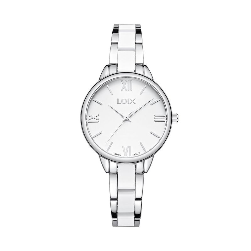 Reloj mujer L1266-4 Plateado con blanco tablero blanco LOIX | falabella.com
