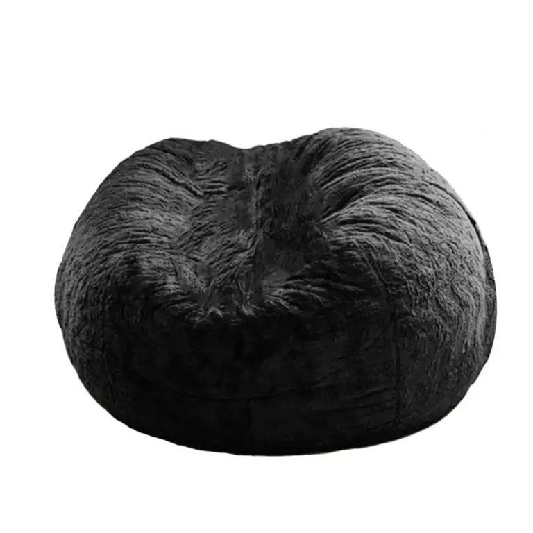 Puff Redondo Gigante Tela Peluche Negro Silla Cojín Dormipuff DORMIPUFF ...