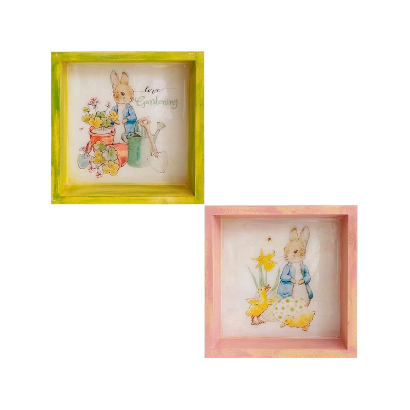 Cuadros Peter Rabbit Set x 2 Madera Hecho a Mano Pieza Única PLINI ...