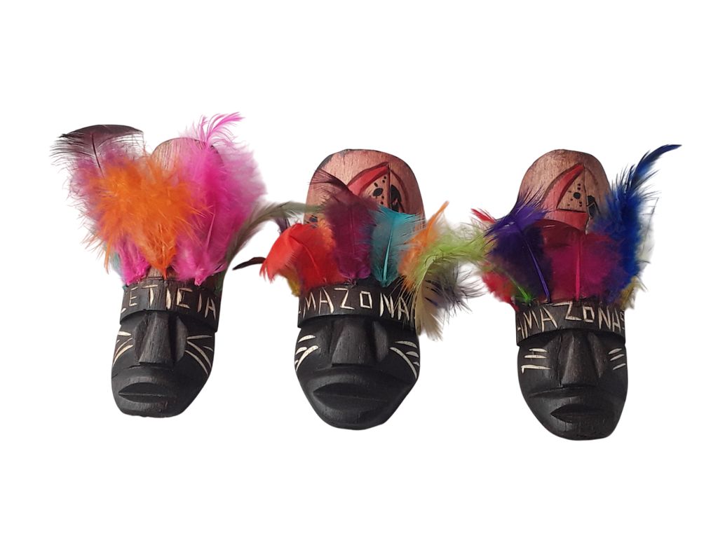 3 IMANES DE ROSTROS DE INDÍGENAS DEL AMAZONAS 12 CMS ALTO GENERICO ...