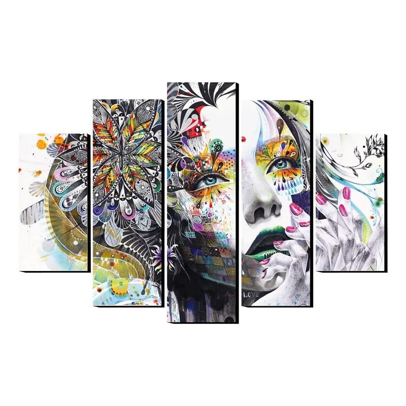 Cuadro Rostro Mujer Abstracto 5 Piezas GENERICO | falabella.com