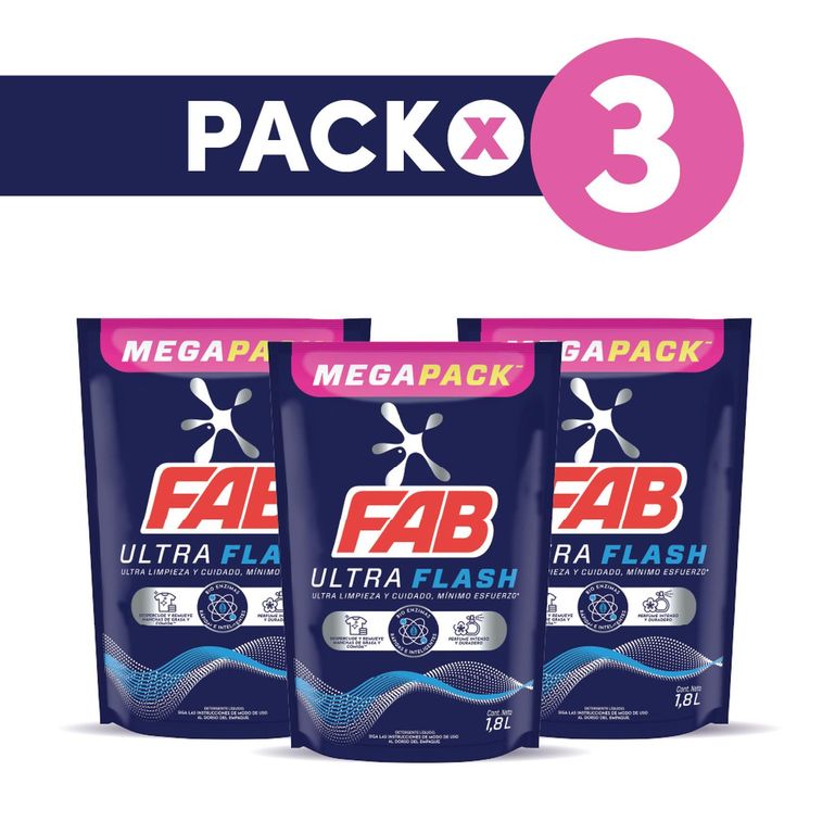Detergente Fab Ultra Líquido 3 unidades 1.8L FAB | falabella.com
