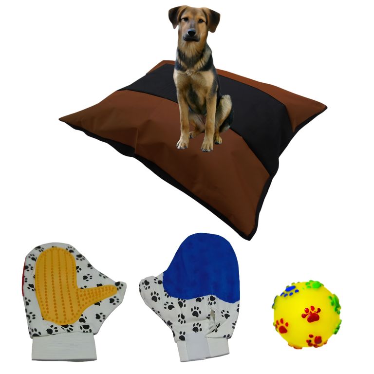 Colchon Bicolor Mas Guante Mas Juguete Marron HALLY PET | falabella.com