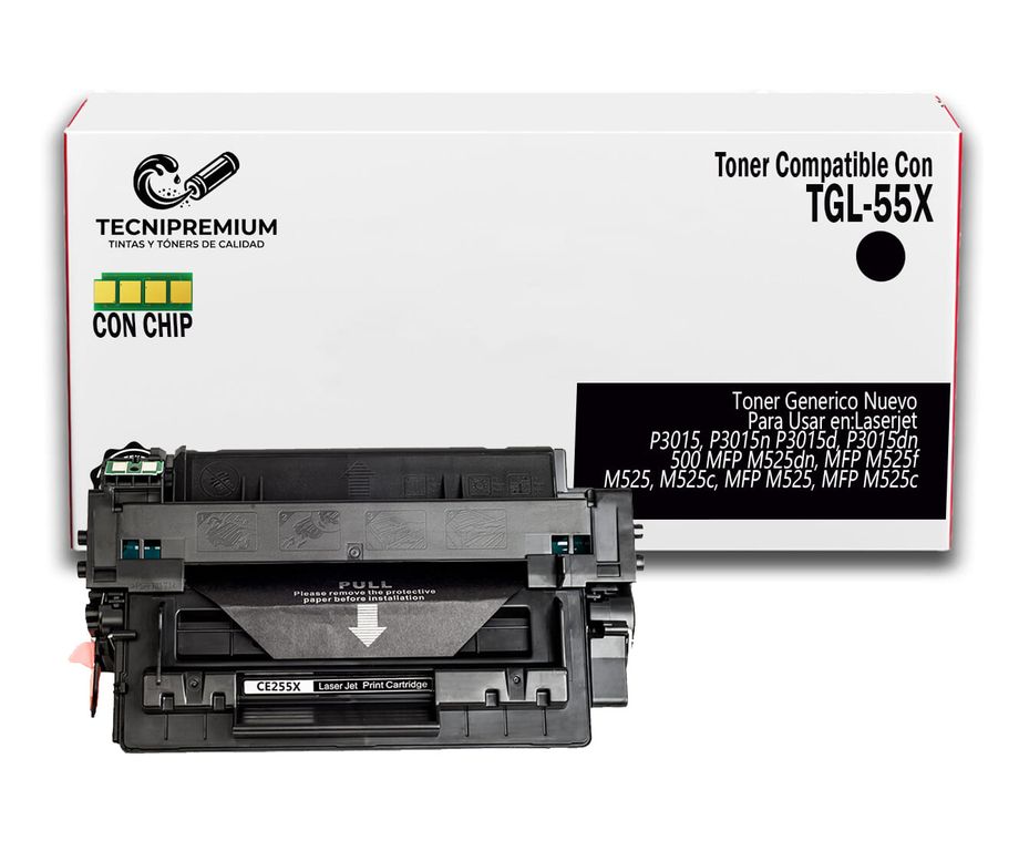 Toner Compatible CE255X Negro Impre LaserJet M521 M525 P3015 P3016 ...