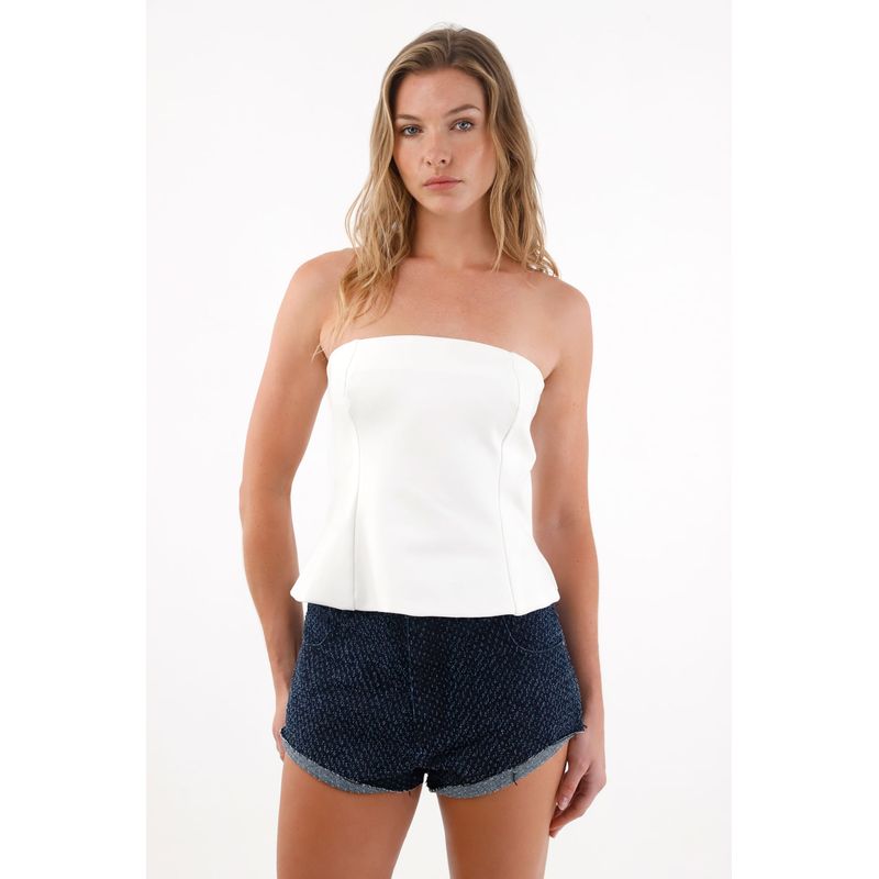 Camisa strapless de silueta A crudo para mujer TENNIS | falabella.com