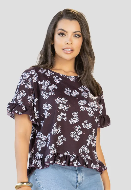 Blusa Mujer Estampado Mora Oscuro Mp 112218 MARKETING PERSONAL ...