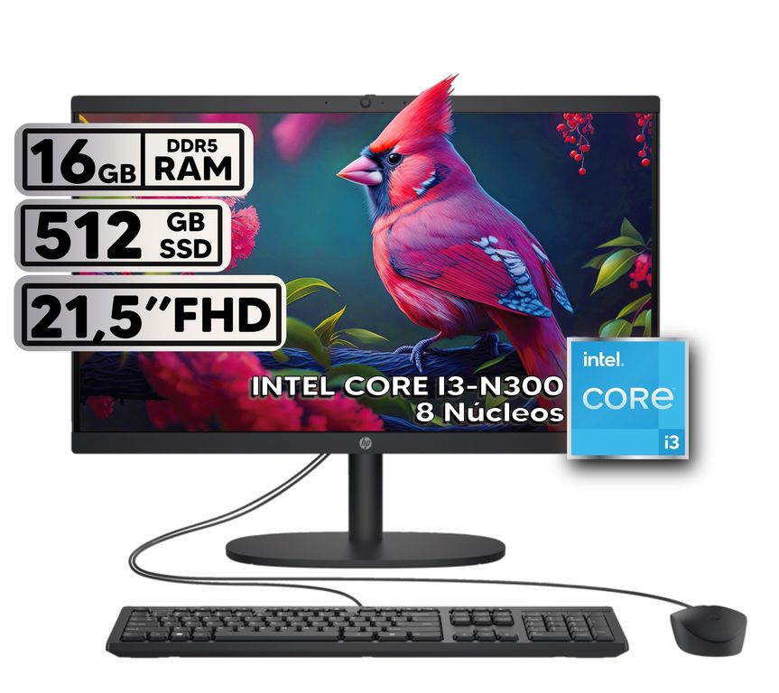 TODO EN UNO HP INTEL CORE I3-N300 16GB RAM 512GB SSD PANTALLA 215 FHD ...
