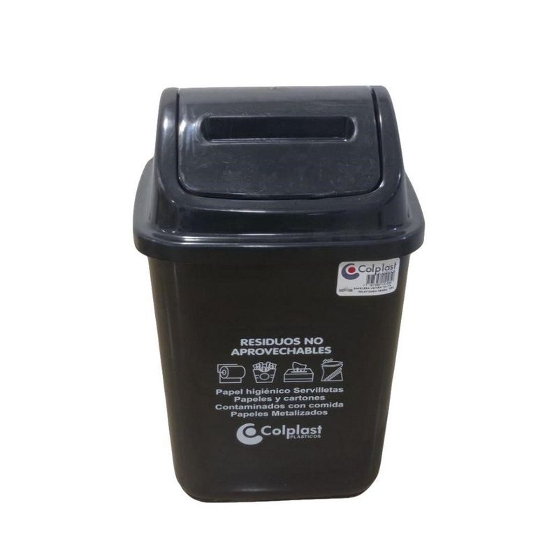 Papelera Vaiven 5 Litros Colplast Negra COLPLAST | falabella.com