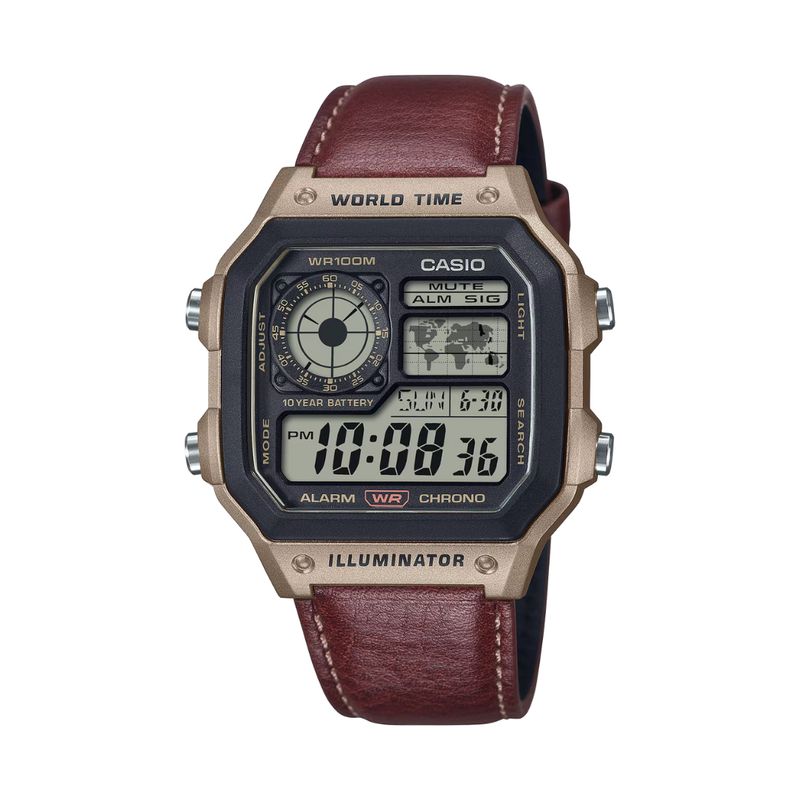Reloj Casio Moderno Digital AE-1200WHL-5A Cafe Para Caballero CASIO ...