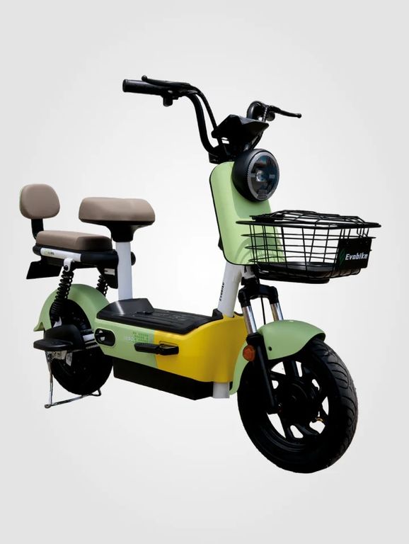 Bicicleta Eléctrica EVOBIKE SOL PRO 35kmh VERDE-AMARILLO 350W Batería ...