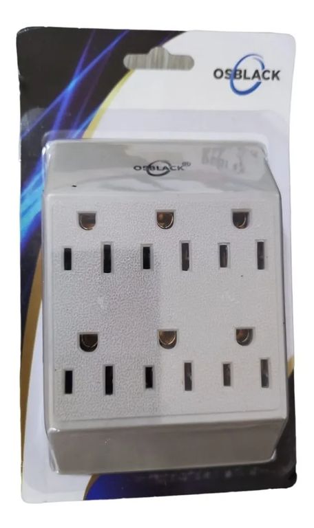 Multitoma Toma Corriente 6 Tomas Osblack Cuadrado GENERICO | falabella.com