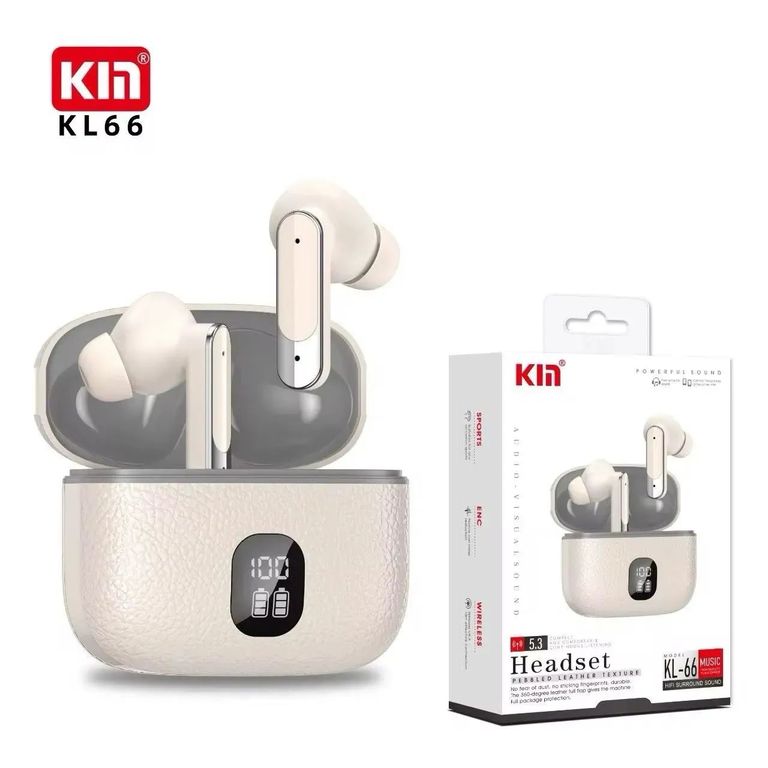 Audífono Bluetooth Con Cancelación de Ruido KL-66 Beige GENERICO | falabella.com